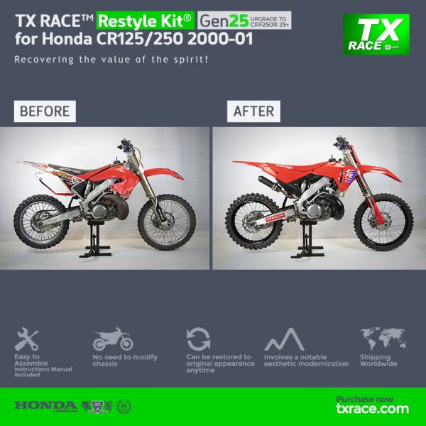 TX RACE™ Restyle Kit® Gen25 for Honda CR125/250 2000-2001 – PRIMAL GFX ...